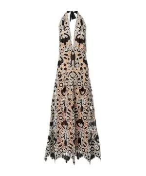 Johanna Ortiz Lace Guipure Maxi Dress - Nude