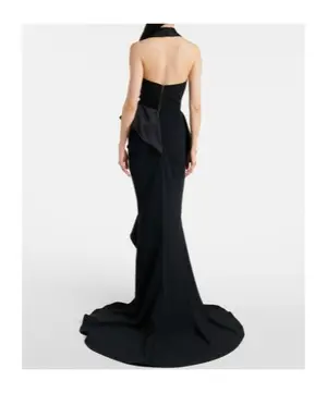 Maticevski Provocateur Halterneck Peplum Gown - Black