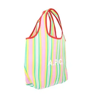 A.p.c. Logo Striped Tote Bag