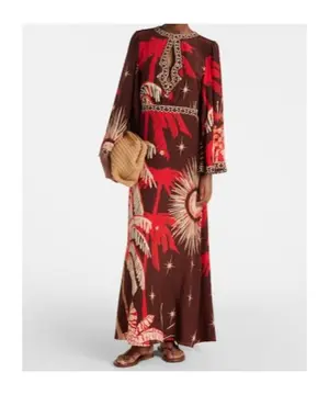 Johanna Ortiz Printed Silk Maxi Dress