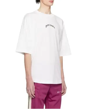 Palm Angels Curved-logo Crewneck T-shirt