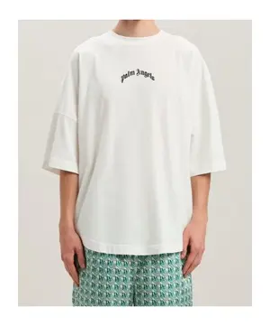 Palm Angels Curved-logo Crewneck T-shirt