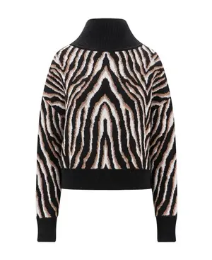 Erika Cavallini Patterned-intarsia Wool-blend Jumper - Black