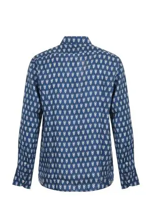 MC2 SAINT BARTH Floral Printed Curved Hem Shirt