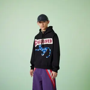 Gucci Embroidered Logo Hoodie