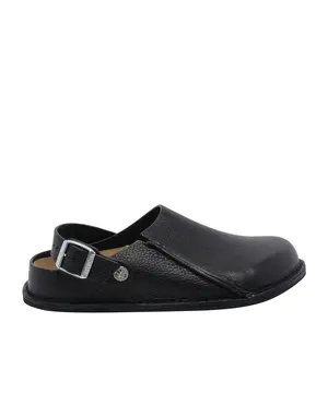 BIRKENSTOCK Lutry Buckled Mules - Black