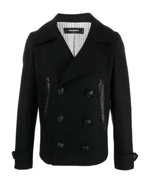Dsquared2 Double-breasted Sailor Peacoat - Black