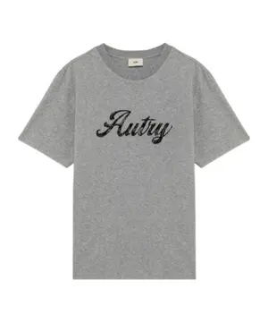 AUTRY Script-logo Cotton T-shirt - Dark Grey
