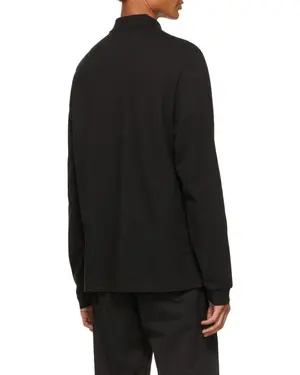 Lacoste Logo Long-sleeved Polo Shirt - Black