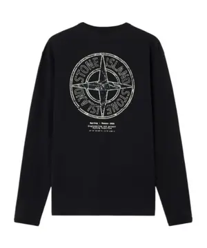 Stone Island Regular-fit Long-sleeve T-shirt With Stone Print