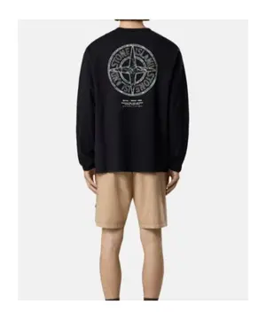 Stone Island Regular-fit Long-sleeve T-shirt With Stone Print