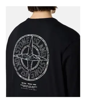 Stone Island Regular-fit Long-sleeve T-shirt With Stone Print