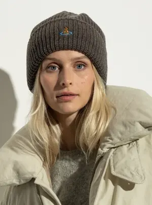 VIVIENNE WESTWOOD Logo Embroidered Beanie