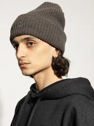VIVIENNE WESTWOOD Logo Embroidered Beanie