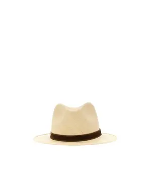Borsalino Panama Hat With Leather Strap