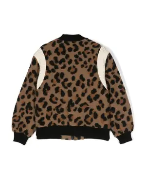 BARROW Cheetah-print Felted Bomber Jacket