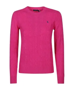 Polo Ralph Lauren Pony Embroidered Cable-knit Jumper - Pink