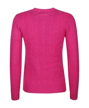 Polo Ralph Lauren Pony Embroidered Cable-knit Jumper - Pink