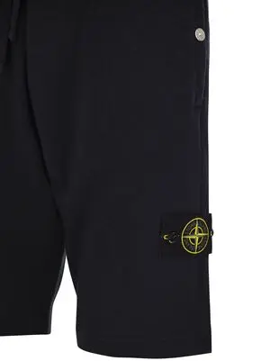 Stone Island Logo Patch Drawstring Bermuda Shorts