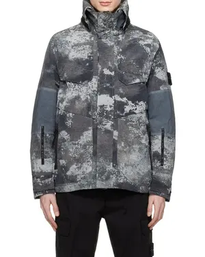 Stone Island Camouflage Printed Logo Patch Jacket
