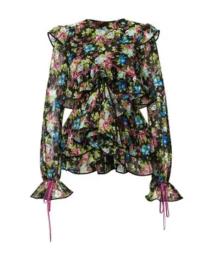 Dsquared2 Floral Ruffle Blouse - Black