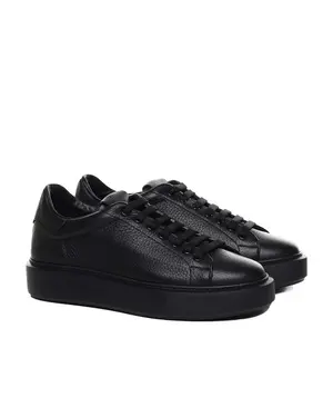 GIULIANO GALIANO Pebbled Leather Low-top Sneakers