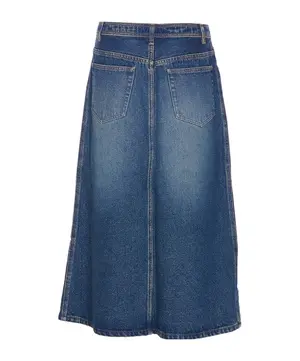A.p.c. Mid-length Denim Skirt With Slit Detail