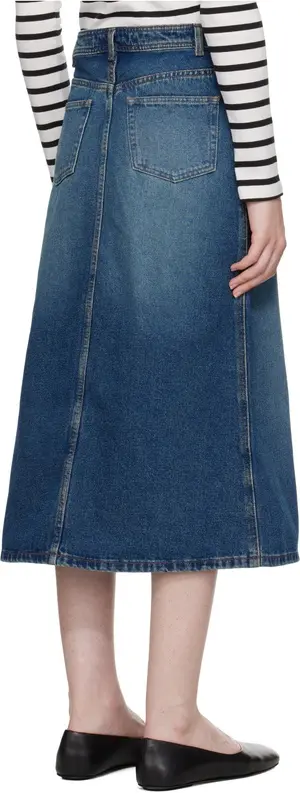 A.p.c. Mid-length Denim Skirt With Slit Detail