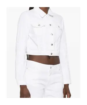 ERMANNO FIRENZE Embroidered Cropped Denim Jacket