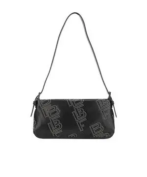 By Far Monogram Studded Shoulder Bag