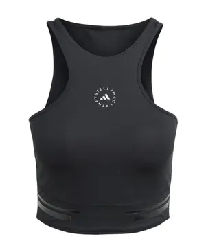 Adidas By Stella McCartney Logo-print Cropped Top - Black