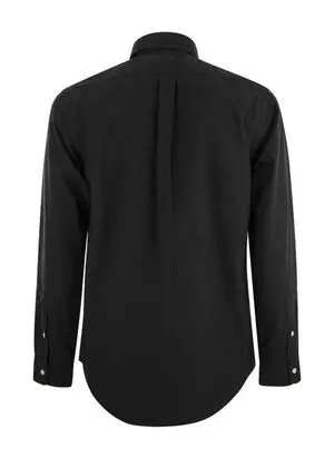 Polo Ralph Lauren Polo Pony Embroidered Curved Hem Shirt - Black