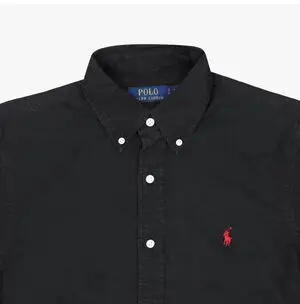 Polo Ralph Lauren Polo Pony Embroidered Curved Hem Shirt - Black