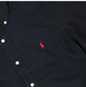 Polo Ralph Lauren Polo Pony Embroidered Curved Hem Shirt - Black