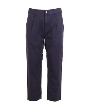 Carhartt Wip Logo Patch Cropped Cargo Trousers - Black
