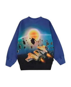 MOLO Mattis Graphic-printed Crewneck Sweatshirt - Blue