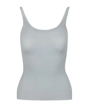 MSGM Ribbed Logo Tank Top - Gray