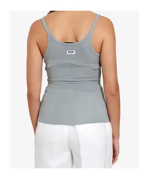 MSGM Ribbed Logo Tank Top