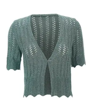 KAOS KAOS Openwork Cropped Cardigan With Metallic Sequins No