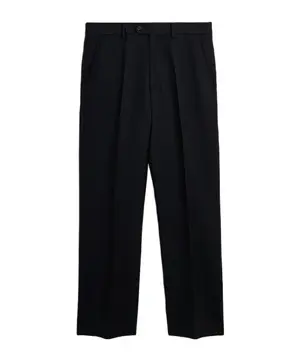 SUNFLOWER Pleated Wool Casual Pants - Black