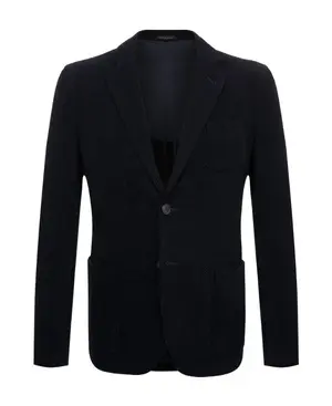 Giorgio Armani Single-breasted Straight Hem Blazer - Black