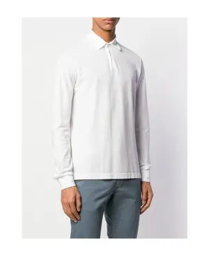 ZANONE Long-sleeved Cotton Polo Shirt