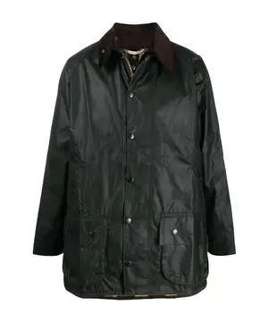 Barbour Beaufort Long-sleeved Wax Jacket - Black