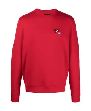 Emporio Armani Logo Patch Sweater - Red