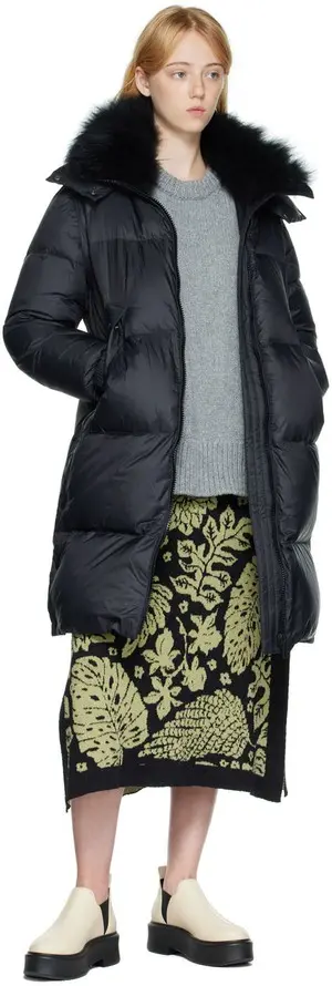 YVES SALOMON Logo Quilted Down Jacket