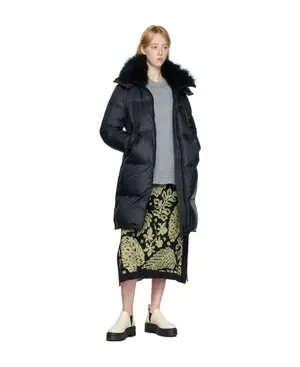 YVES SALOMON Logo Quilted Down Jacket
