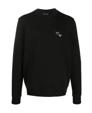 Emporio Armani Logo Patch Sweater - Black