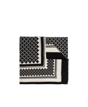 BY MALENE BIRGER Julee Patterned-intarsia Wool Scarf - Black