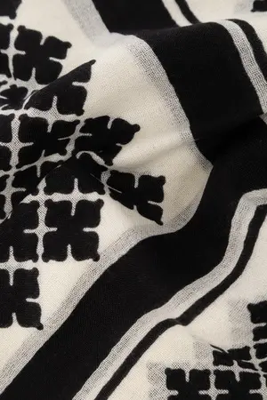 BY MALENE BIRGER Julee Patterned-intarsia Wool Scarf - Black