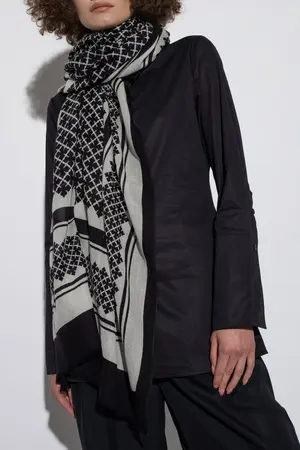 BY MALENE BIRGER Julee Patterned-intarsia Wool Scarf - Black